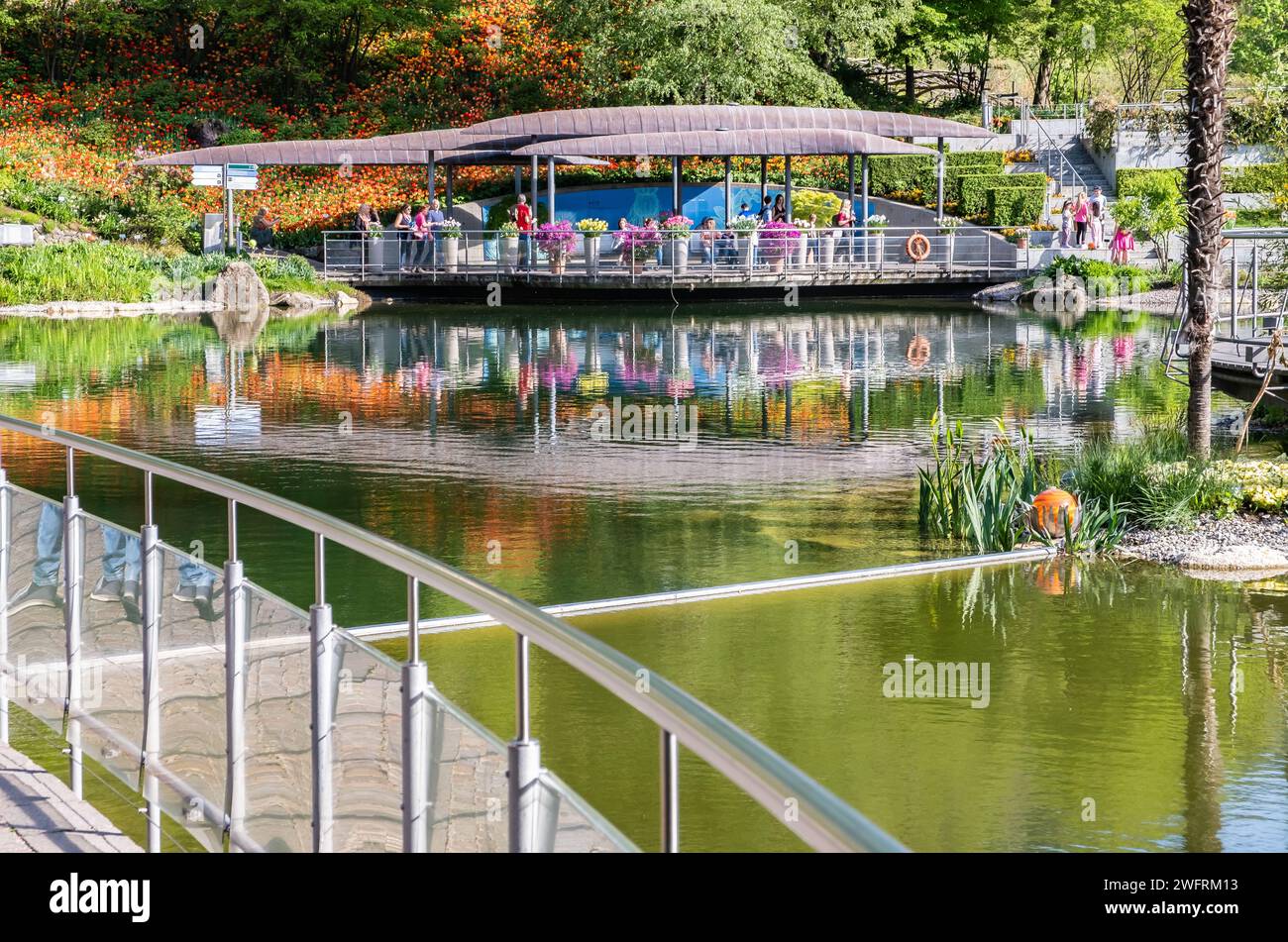 View of the Botanical Garden of Trauttmansdorff Castle, Merano, South ...