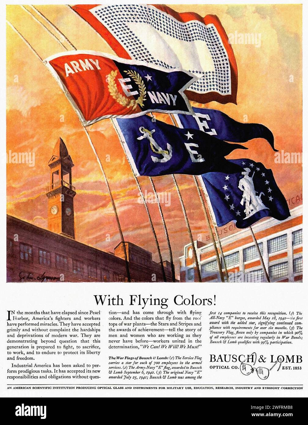 “WITH FLYING COLORS!”, “BAUSCH & LOMB OPTICAL CO. ROCHESTER, N.Y ...