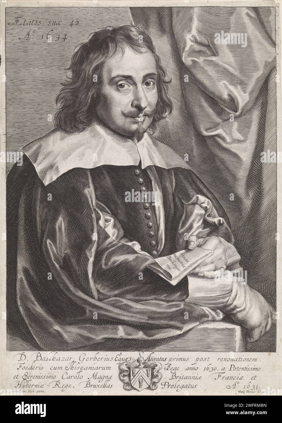 Portrait of Balthasar Gerbier, at the age of 42, Paulus Pontius, After ...