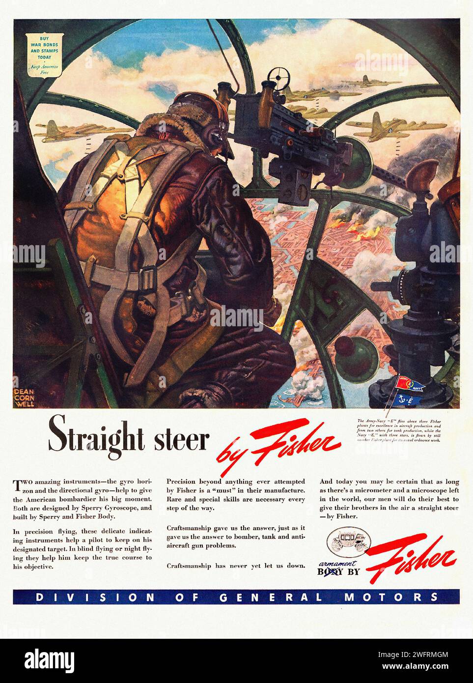 “Straight steer by Fisher” U.S. World War II propaganda poster ...