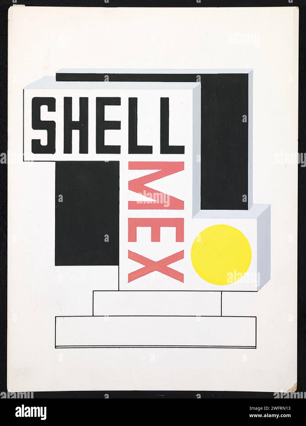 An abstract poster featuring the words "SHELL MEX" in bold block ...