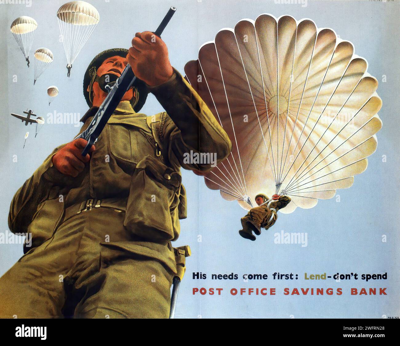 A World War II poster encouraging financial prudence with the slogan ...