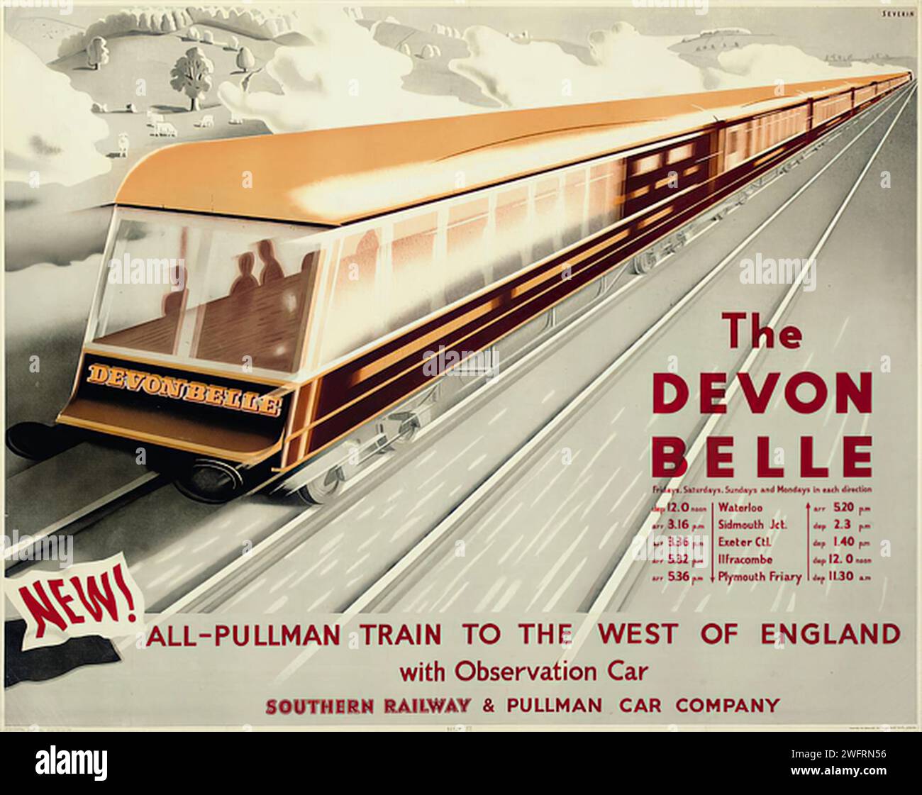 "The DEVON BELLE" and "NEW! ALL-PULLMAN TRAIN TO THE WEST OF ENGLAND ...