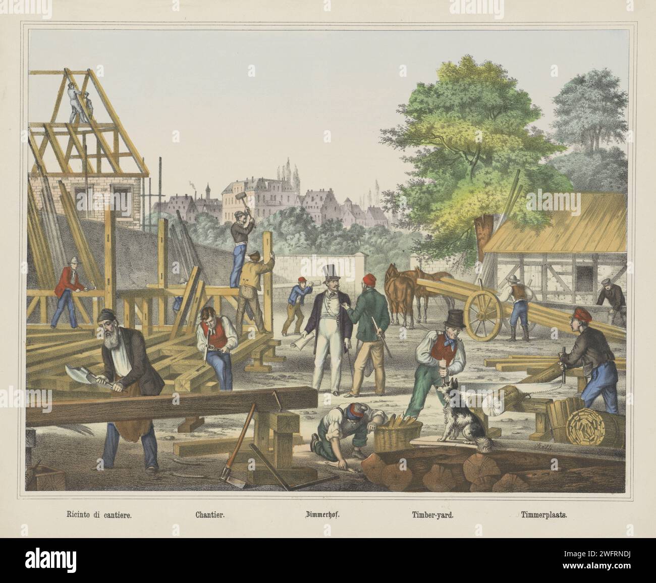 Reclined with a construction site. / Chantier. / Timmerhof. / Timber ...