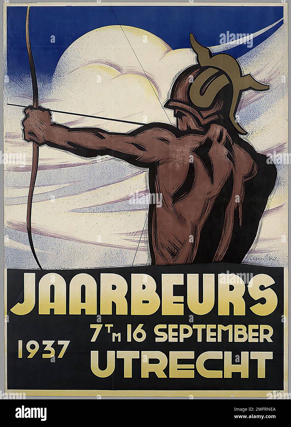 A vintage Dutch poster for the 1937 Utrecht Fair by Agnes Canta ...