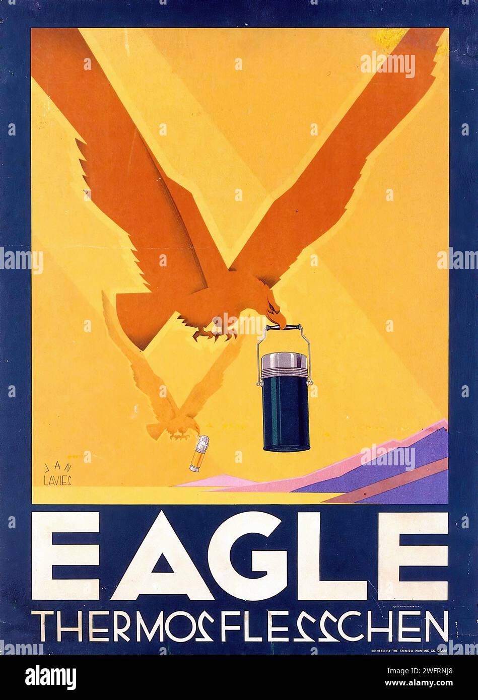 "EAGLE THERMOSFLESCHEN" Vintage Dutch Advertising. A poster advertising ...