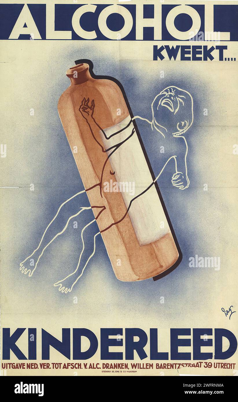 "ALCOHOL KWEEKT... KINDERLEED" "ALCOHOL BREEDS... CHILD SUFFERING ...