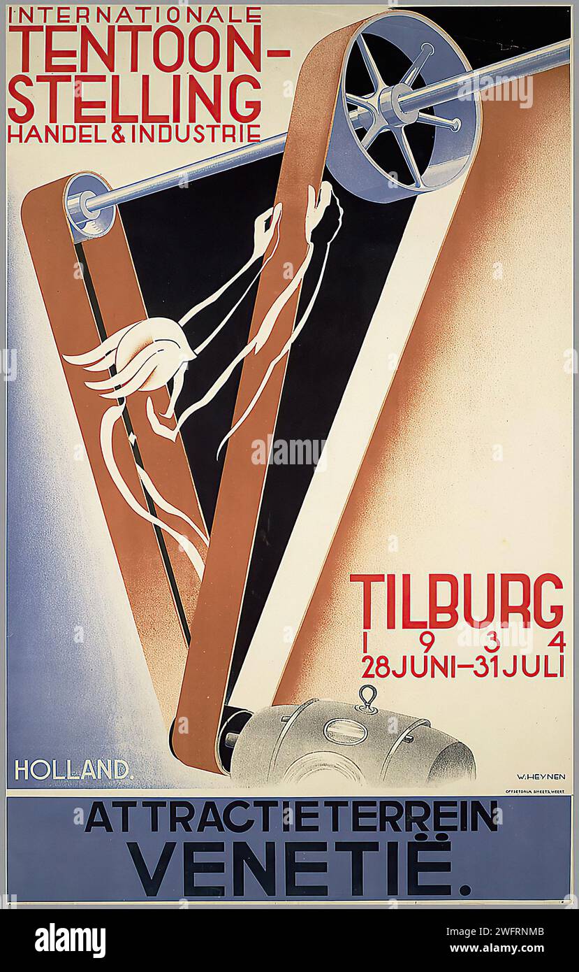 Huib de Ru. Tilburg International Exhibition. 1936 - Vintage Dutch ...