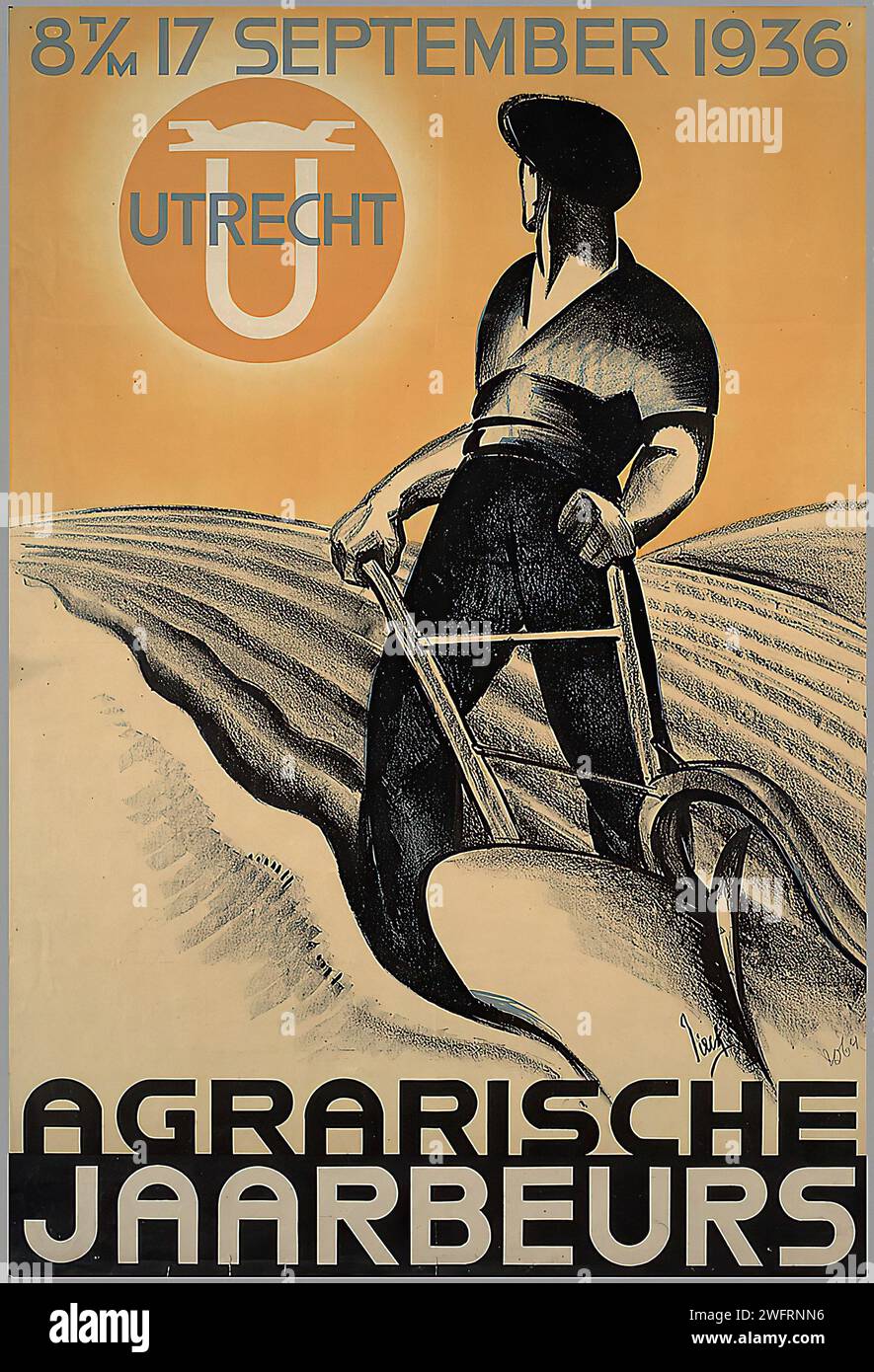 "AGRARISCHE JAARBEURS 8 t/m 17 SEPTEMBER 1936 UTRECHT" "AGRICULTURAL ...