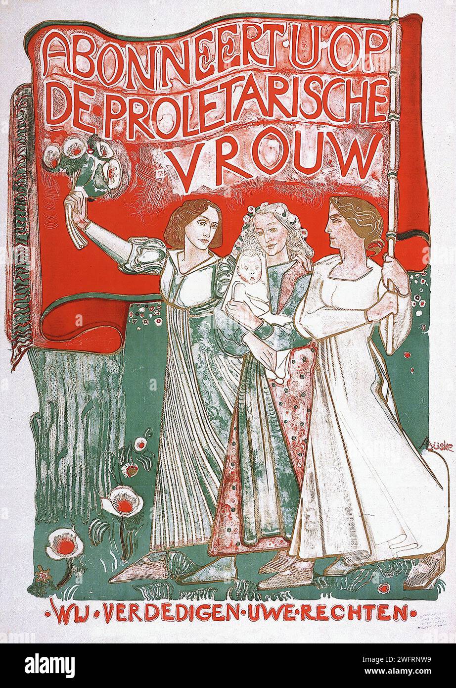 "ABONNEERT U OP DE PROLETARISCHE VROUW" "SUBSCRIBE TO THE PROLETARIAN ...