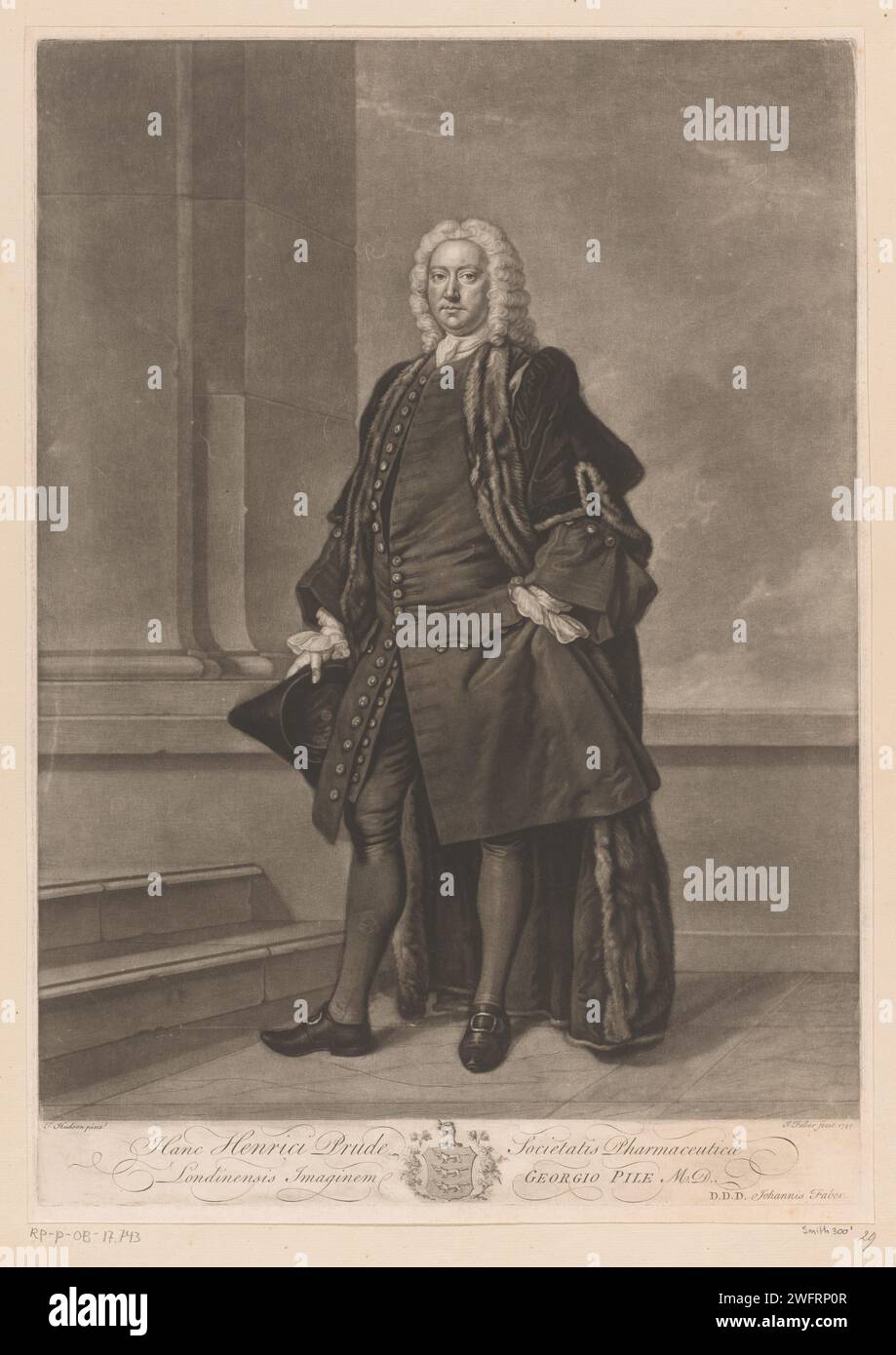 Portret van Henry Prude, John Faber (II), after Thomas Hudson, 1744 ...