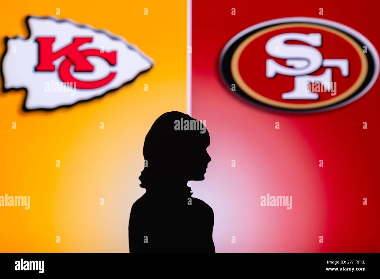 LAS VEGAS, NEVADA, USA, JANUARY 29, 2024: Taylor Swift Silhouette at ...