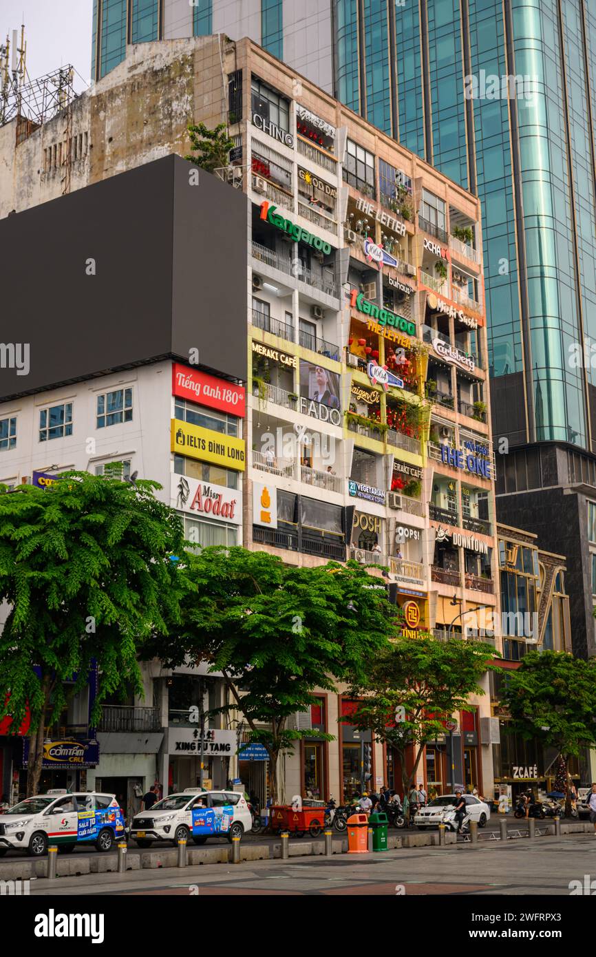Nguyen Hue Street bar and restaurant building, Ho Chi Minh City, Vietnam Stock Photo - Alamy