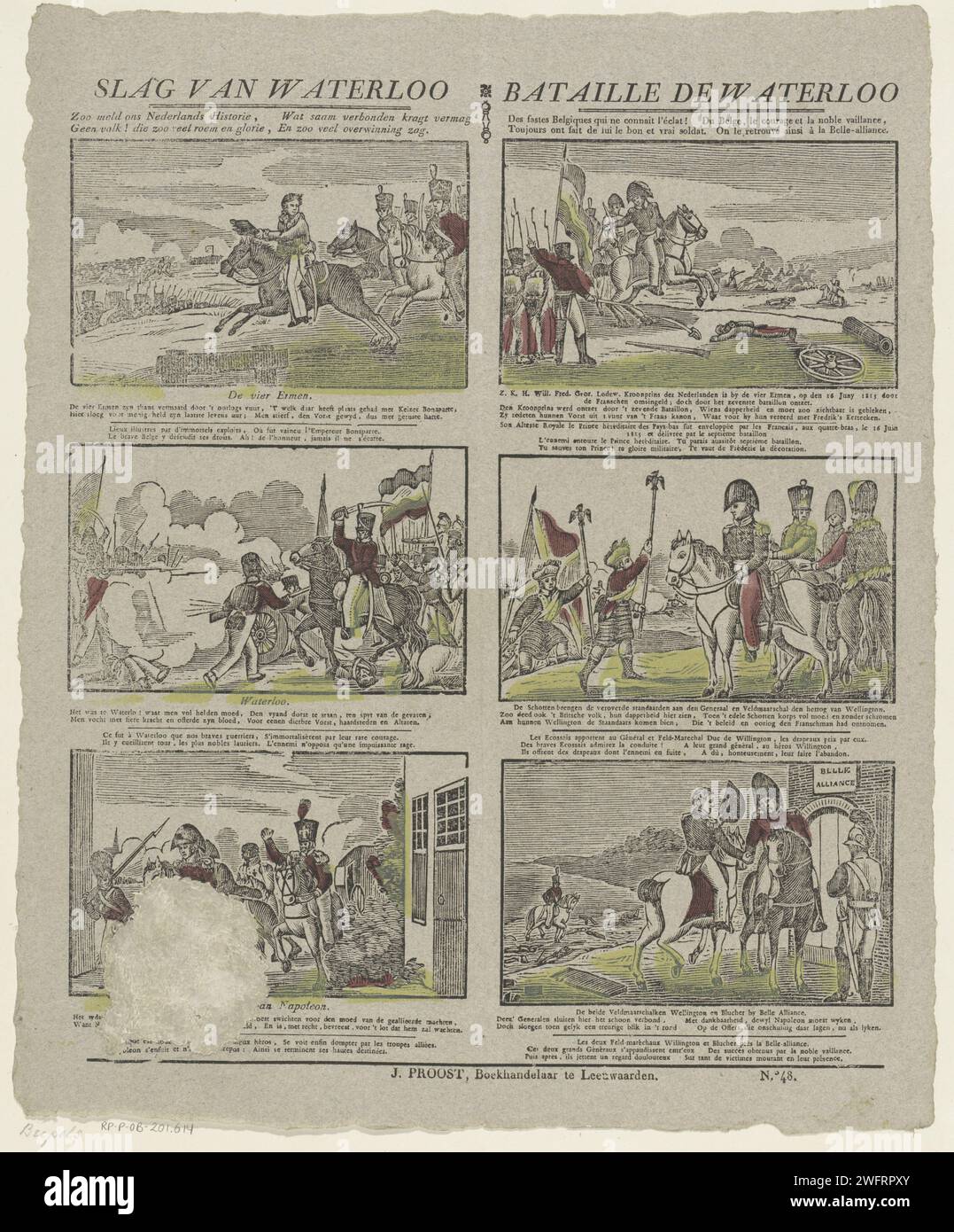 Battle of Waterloo / Bataille de Waterloo, 1800 - 1833 print Leaf with ...