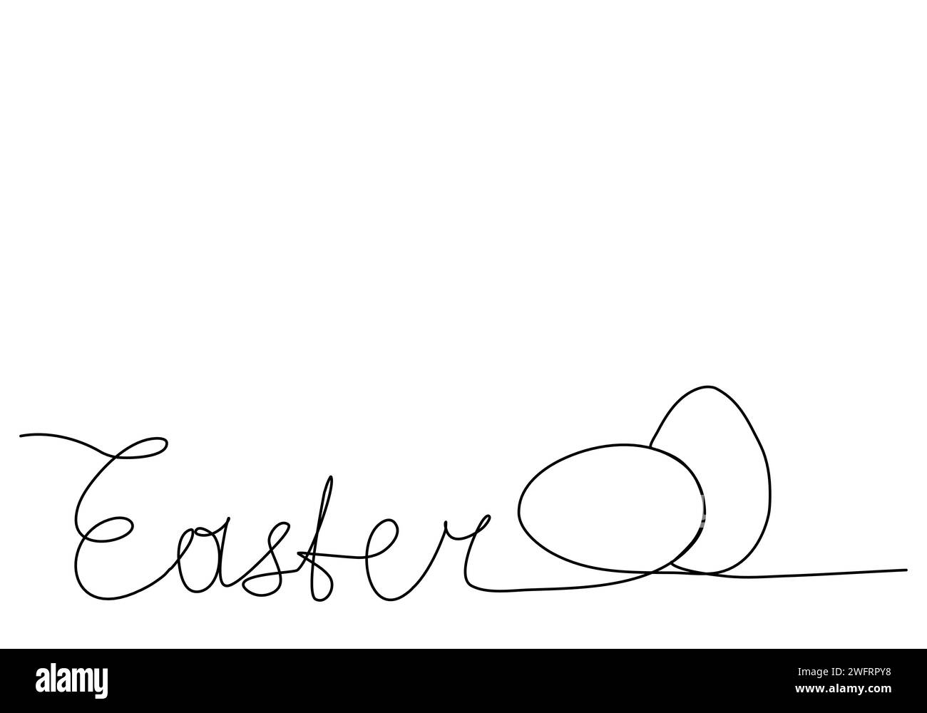 Eggs one line drawing vector illustration for Easter Stock Vector Image ...