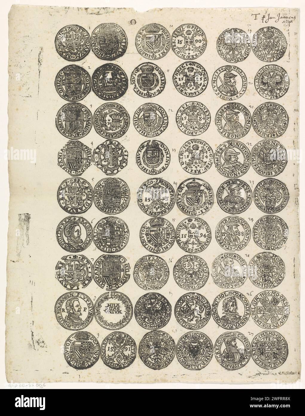 27 different types of Dutch tokens, Jan Janssens, 1593 print On the ...