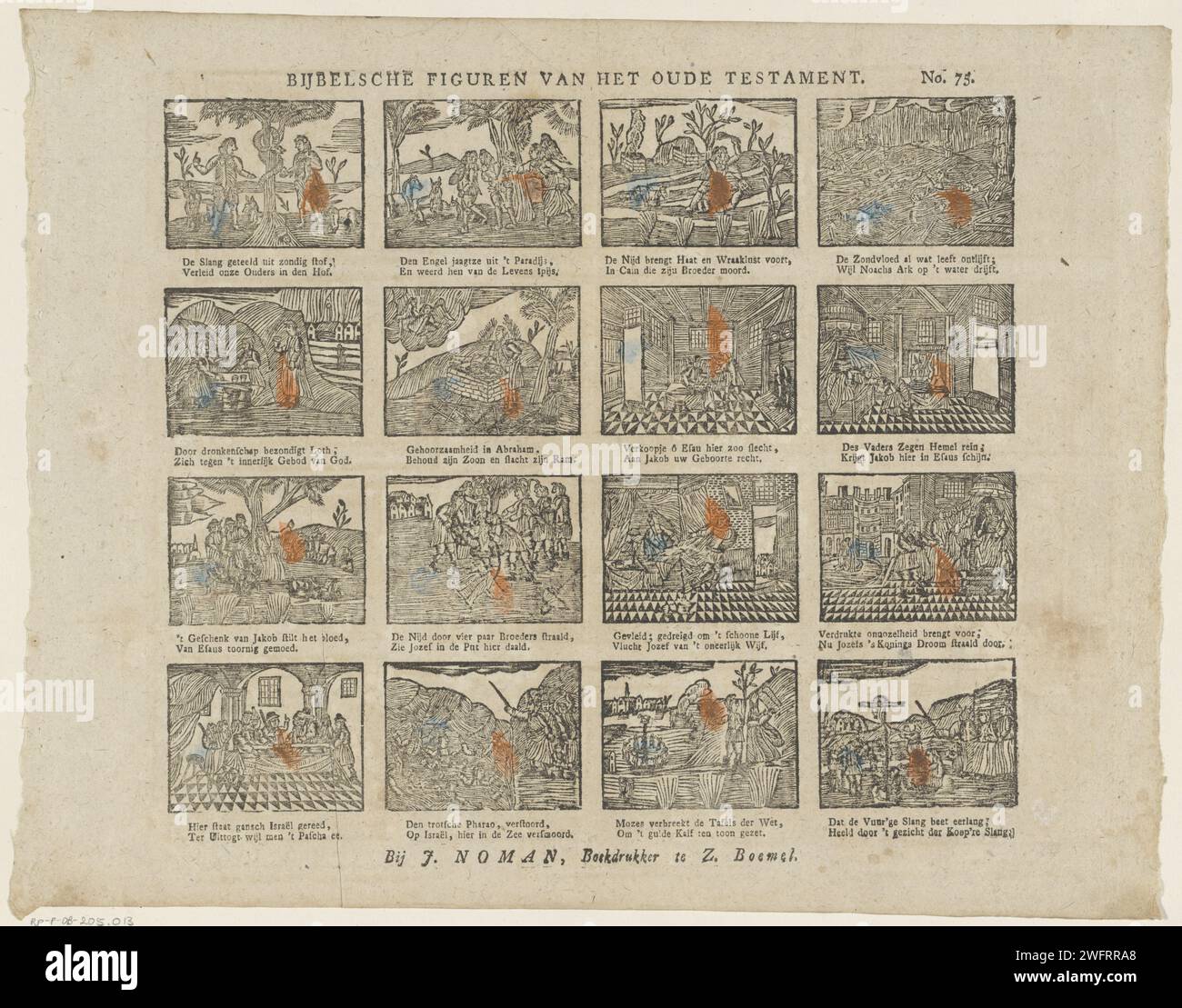 Biblical figures of the Old Testament, 1806 - 1830 print Sheet with 16 ...