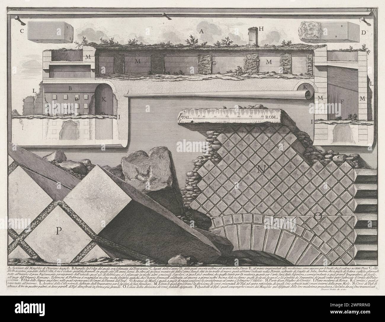 Mausoleum van Augustus te Rome, Giovanni Battista Piranesi, c. 1756 - c ...