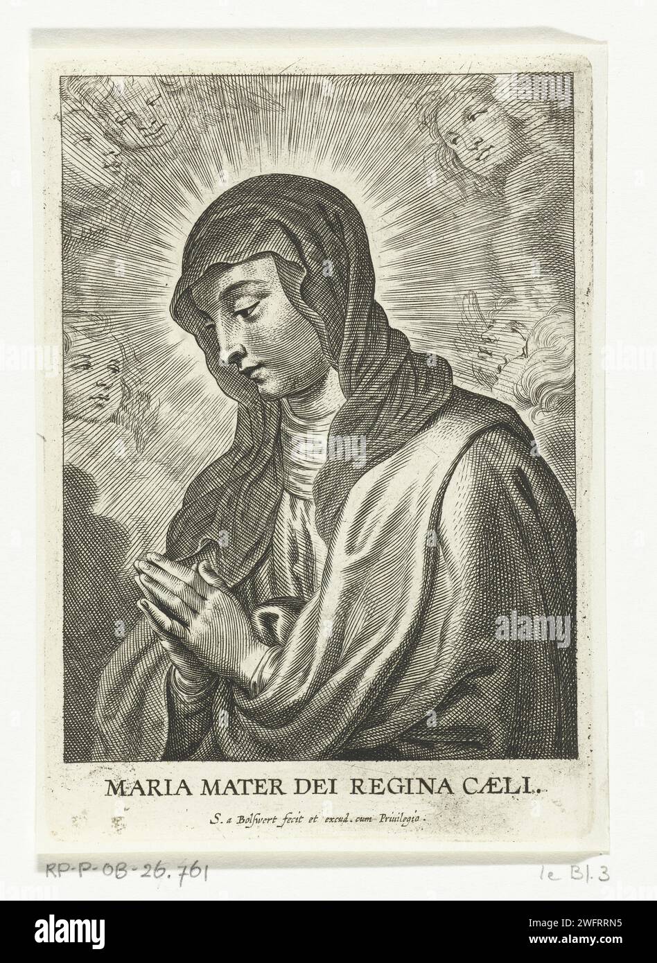 Maria with folded hands, surrounded by Cherubtjes, Schelte Adamsz ...