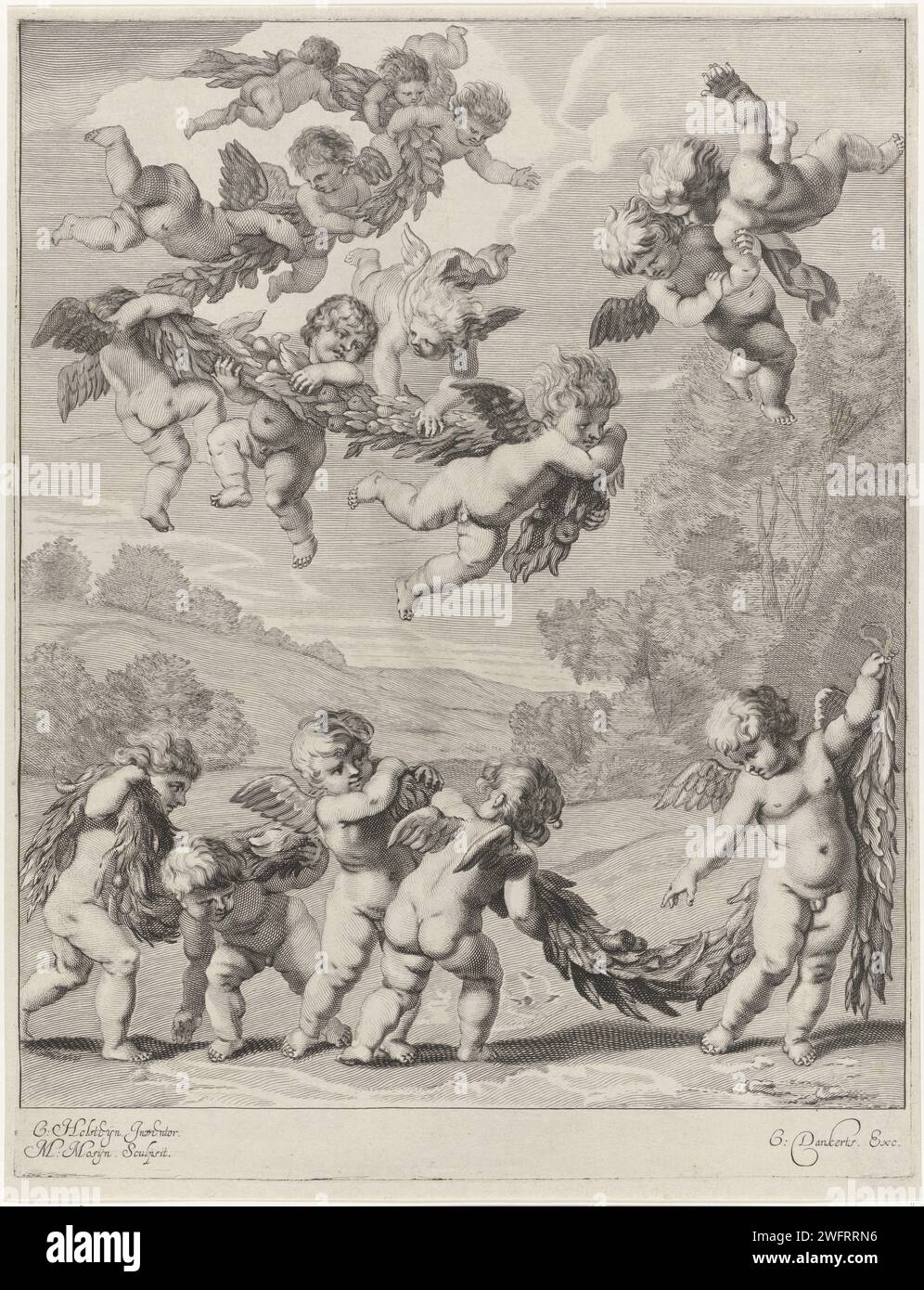 Earth, Michiel Mosijn, After Cornelis Holsteyn, 1640 - 1655 print In a ...