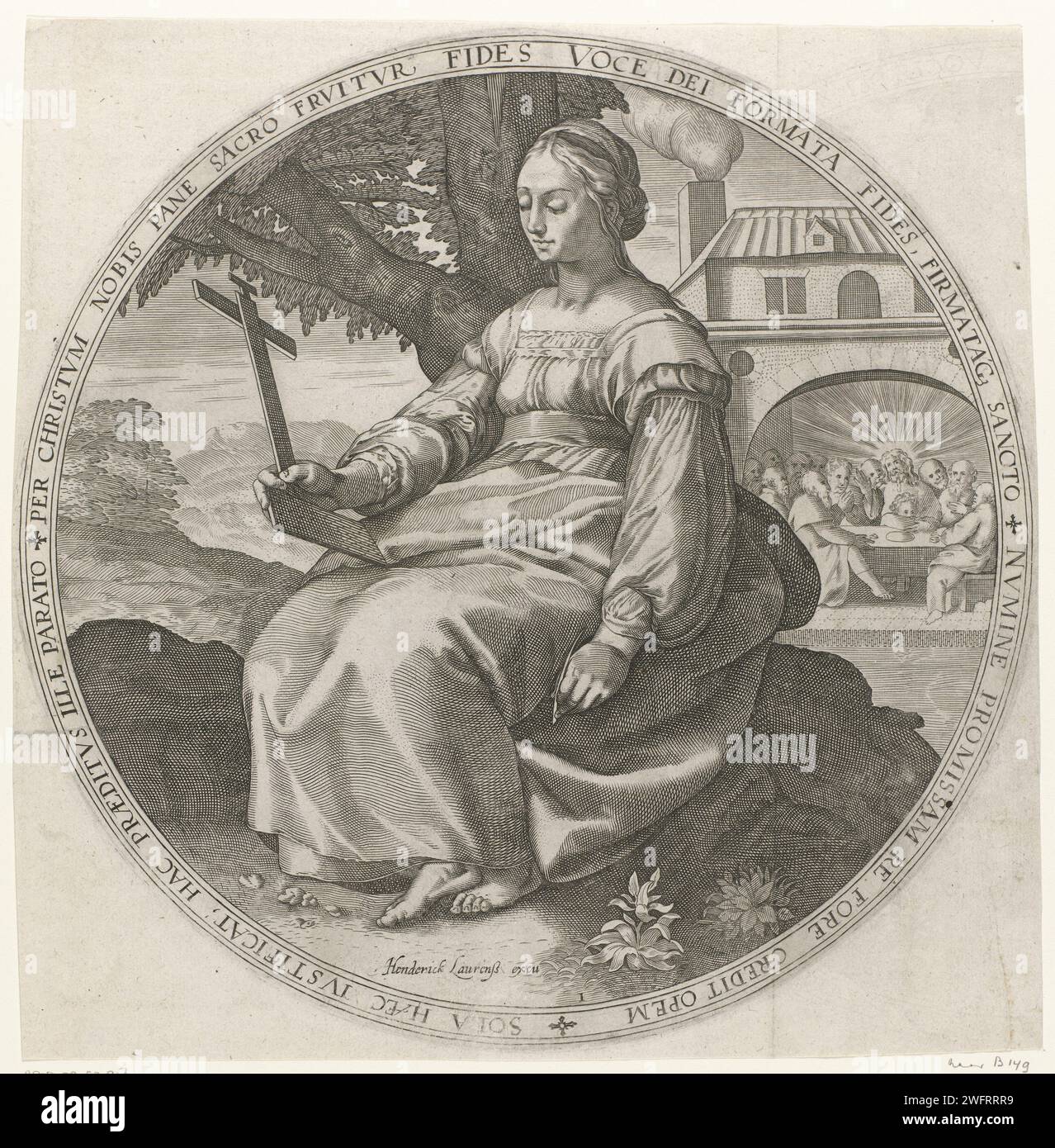 Geloof, anonymous, after Hendrick Goltzius, 1607 - 1648 print The ...