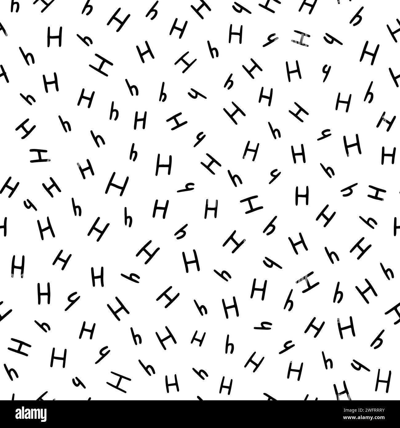 Black and white letter H seamless pattern, simple hand drawn letters Stock Vector Image & Art ...