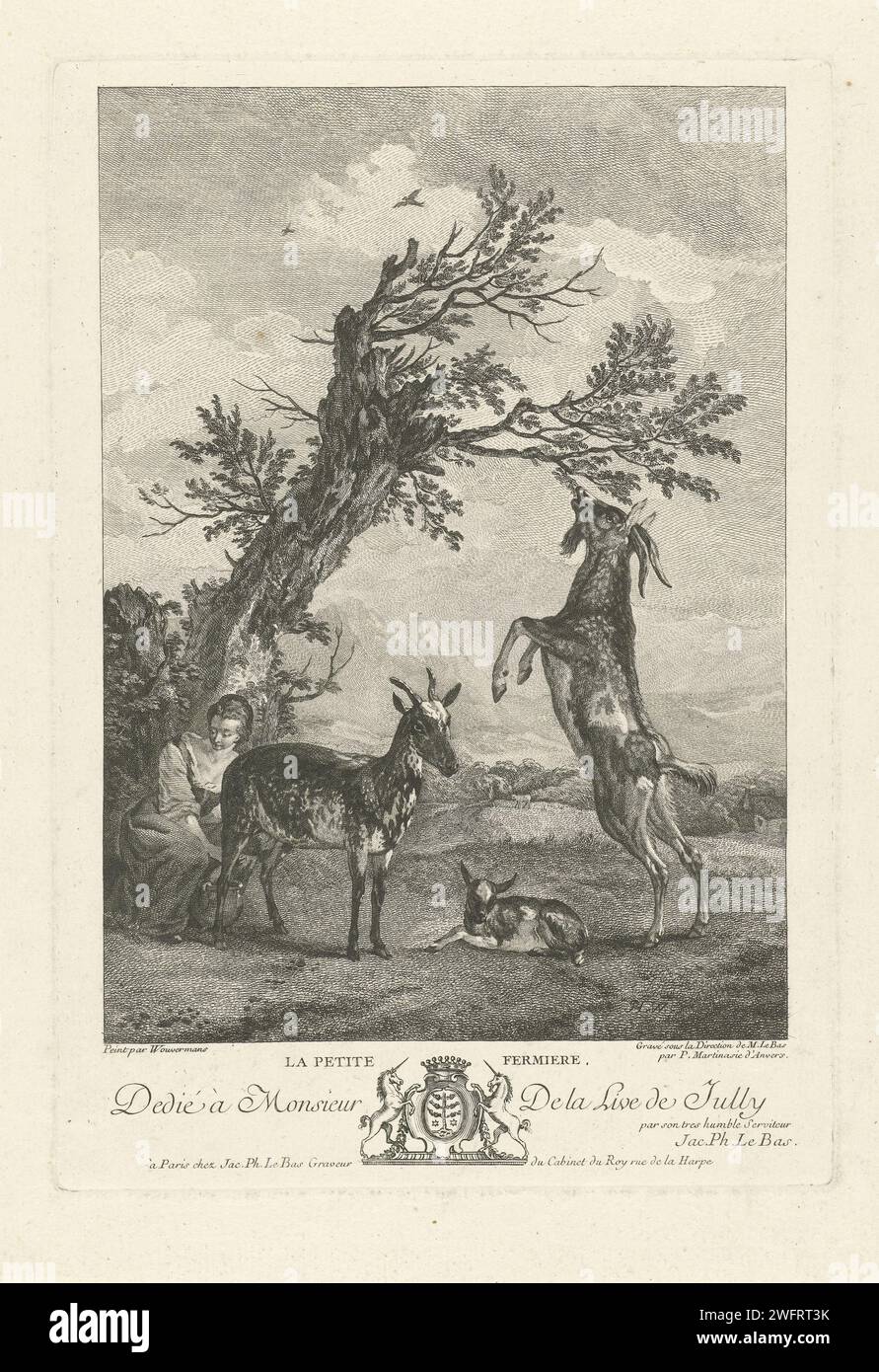Goats and a milk girl, Pieter Franciscus Martenasie, After Philips ...