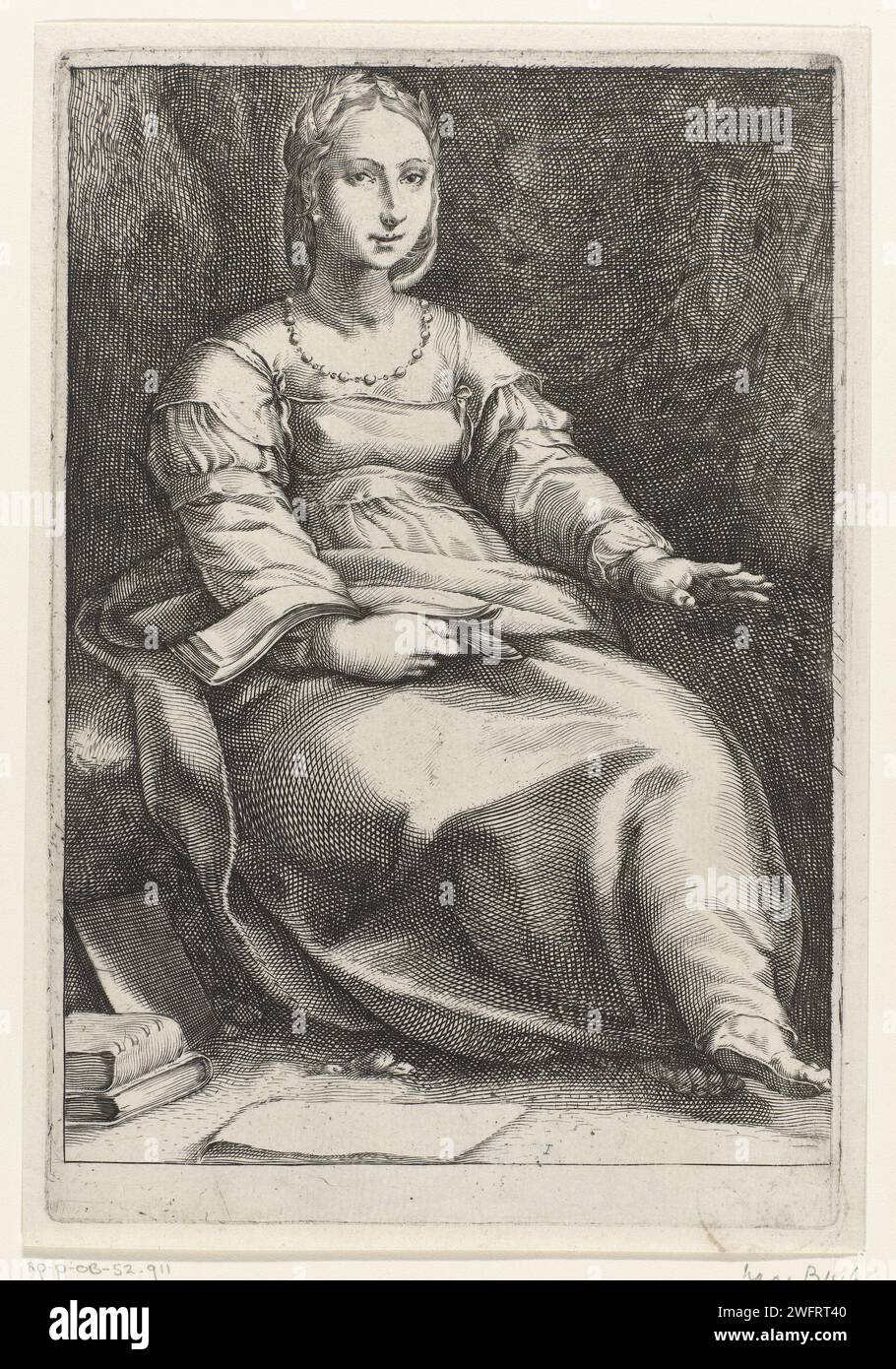 Calliope, anonymous, after Hendrick Goltzius, 1592 - 1667 print ...