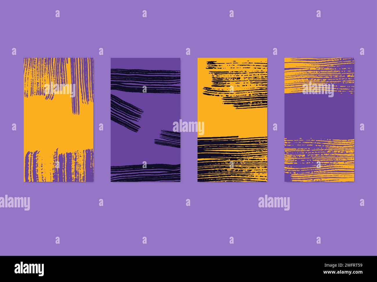 Abstract backgrounds set. Four vertical templates for banner, poster ...