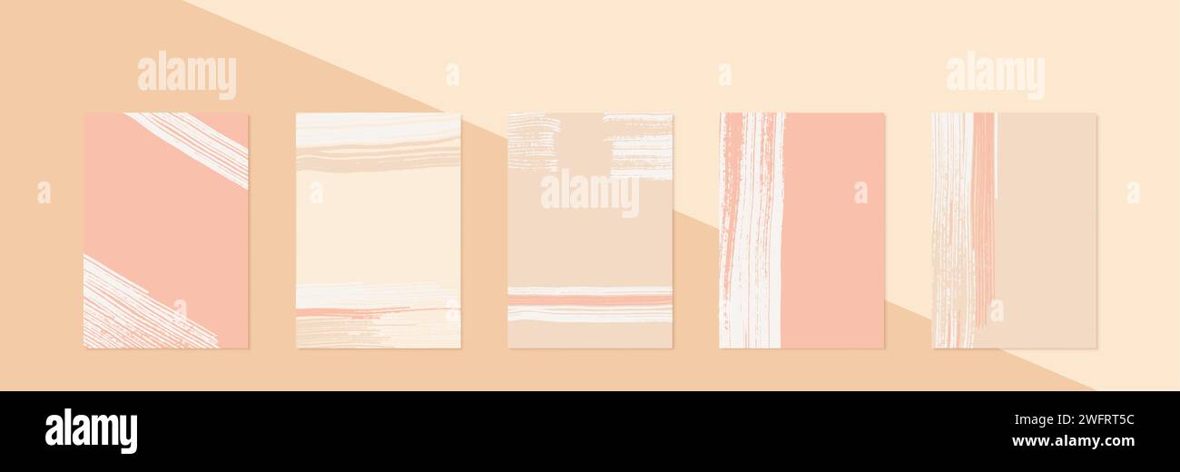 Abstract backgrounds set. Templates for banner, poster in beige colors ...