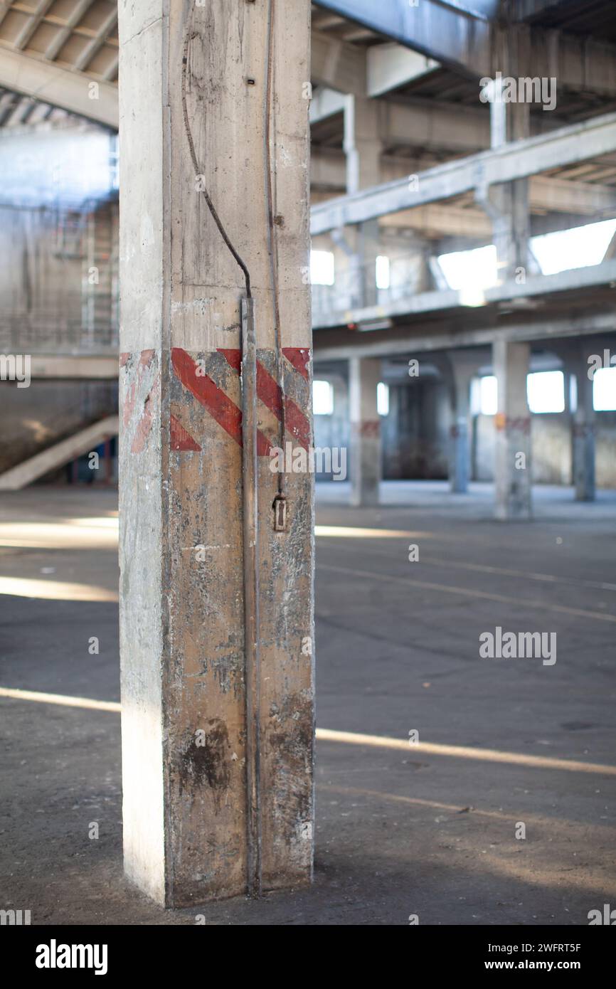 old empty factory interior with windows Stock Photo - Alamy