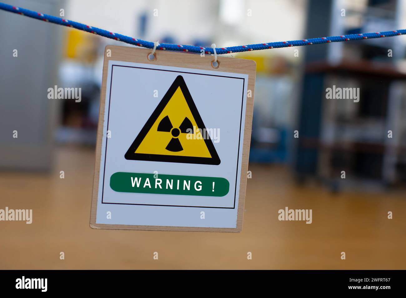 radiation warning sign in laboratory Stock Photo - Alamy