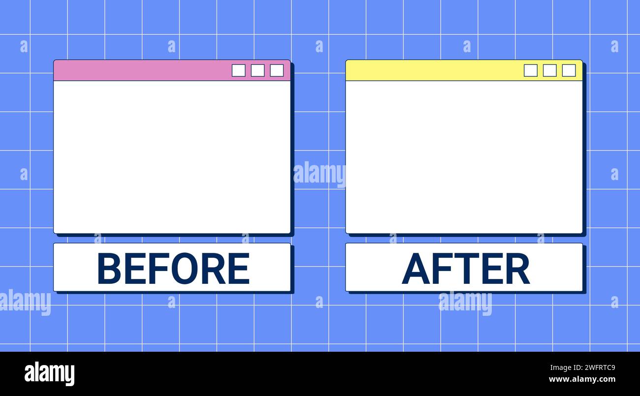 Before and After retro techno template. background for graphic design ...