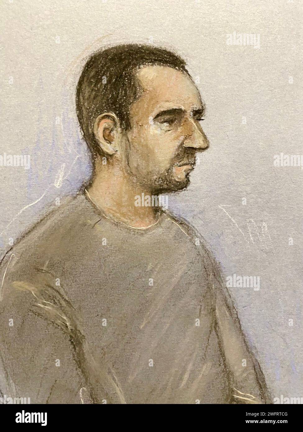 Court artist sketch by Elizabeth Cook of Anthony Snook, 44, appearing ...