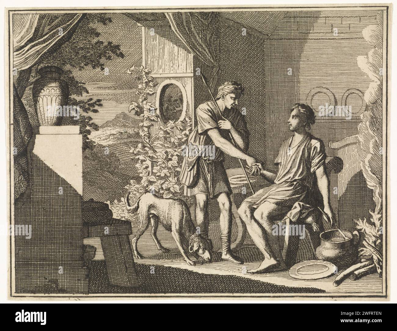 Esau sells his birthright for pottage of lentils hi-res stock ...