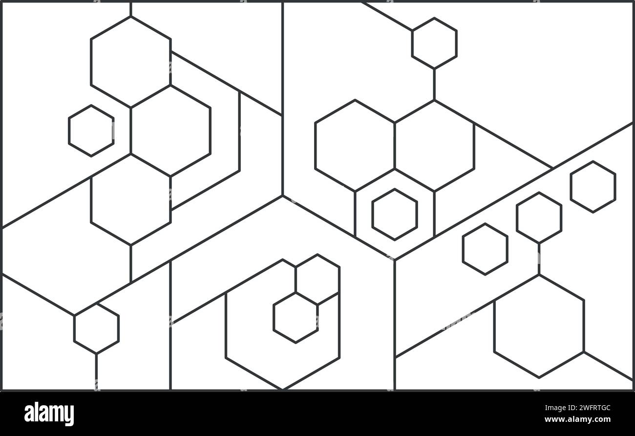 black and white hexagon pattern for decoration Stock Vector Image & Art ...