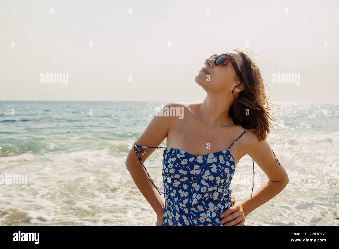 Basking sunlight serene expression hi-res stock photography and images ...