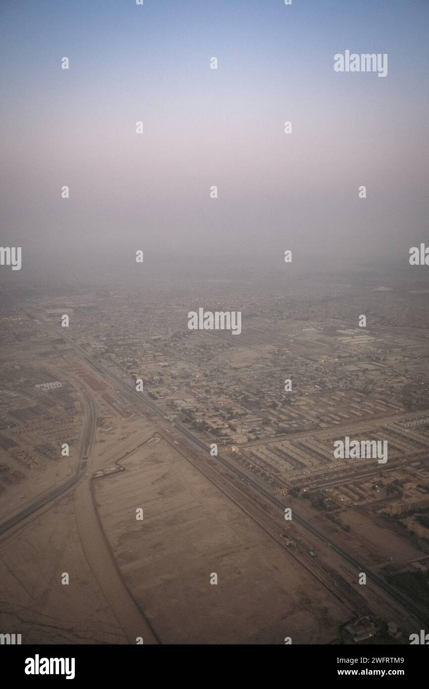 Iraq, Baghdad on 2022-10-15. Aerial photograph of an Iraqi landscape ...