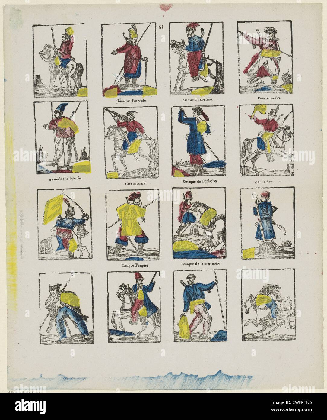 KOZAKKEN, 1827-1894 print Leaf with 16 performances of Cossacks ...