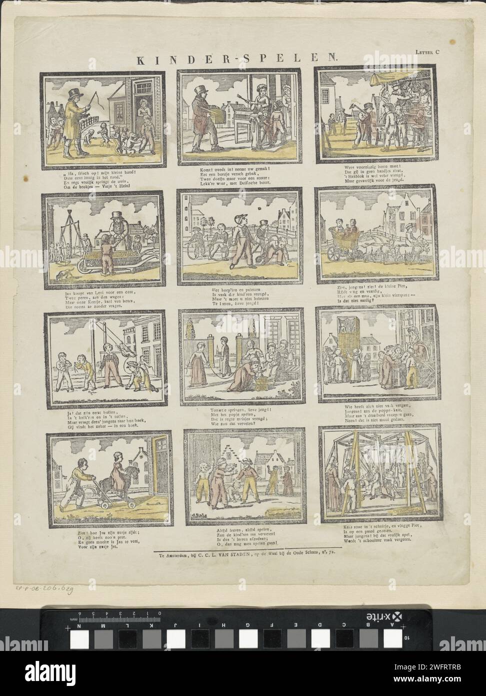 Children's games, 1822 - 1870 print Leaf with 12 performances of ...