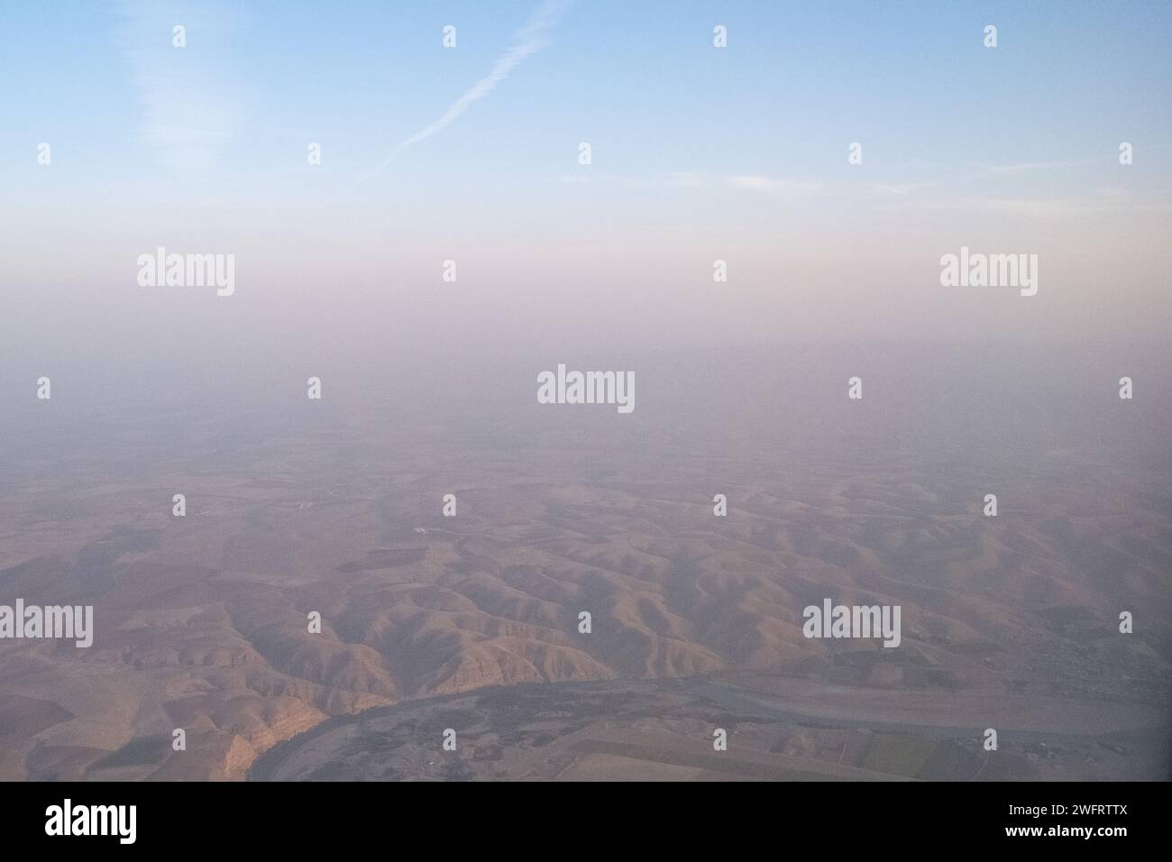 Iraq, Baghdad on 2022-10-15. Aerial photograph of an Iraqi landscape ...