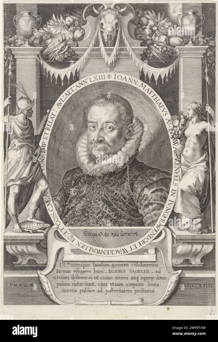 Portret van John Matthew Wacker von Wackenfels, Giles Sadeler (2), 1614 ...