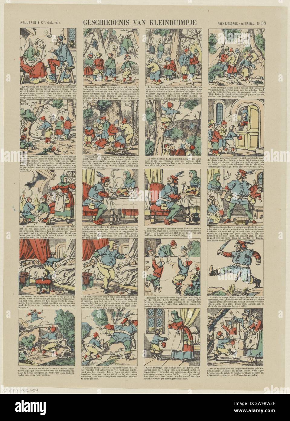 History of Klein Duimpje, c. 1902 print Leaf with 20 shows from the ...