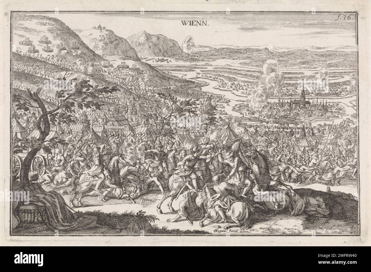Siege of Vienna in 1683, Justus van den Nijpoort, 1694 print The ...