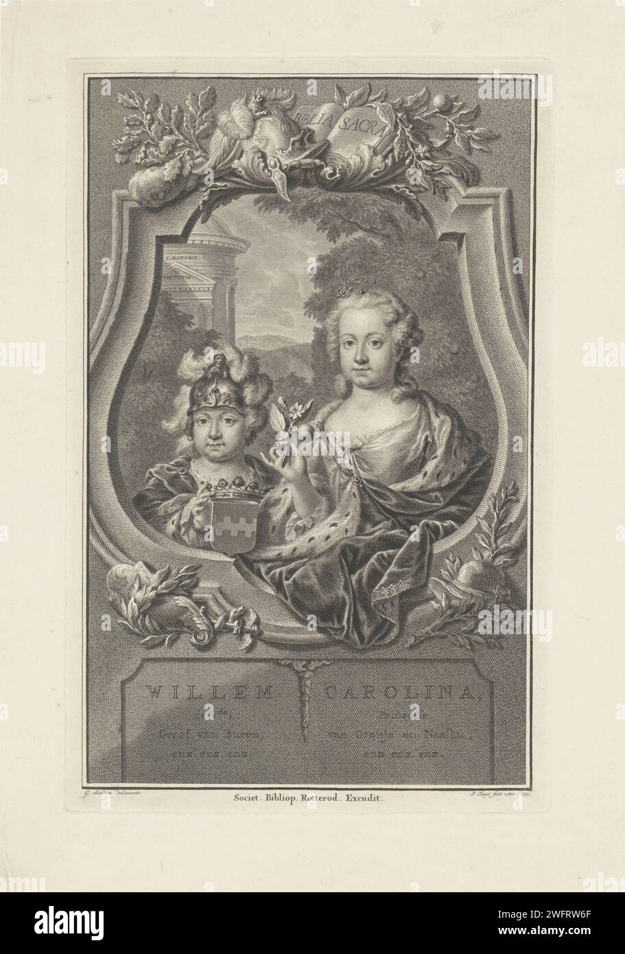 Portrait of Willem V, Prince of Oranje-Nassau, and Carolina, Princess ...