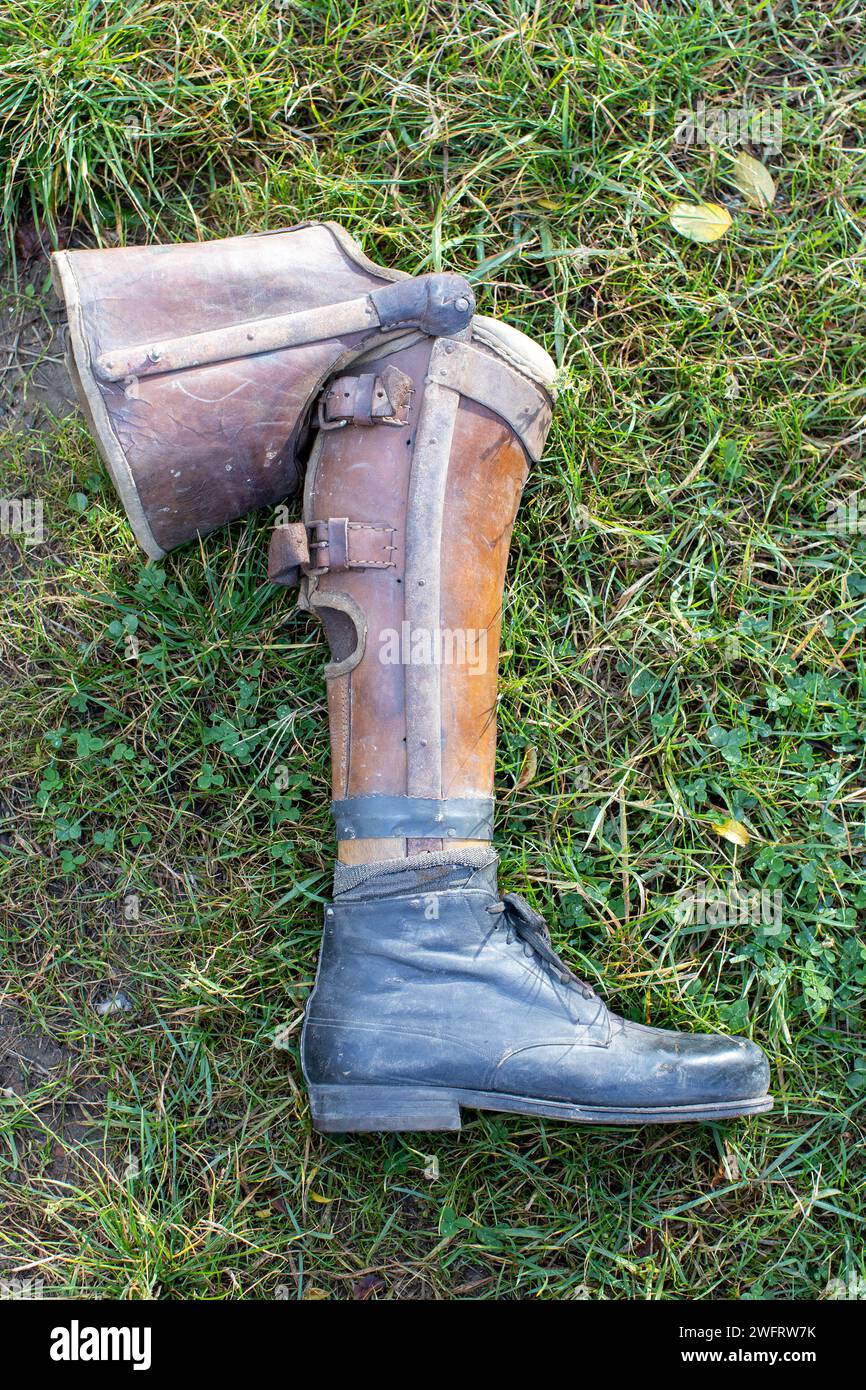 old prosthetic leg laying on grass Stock Photo - Alamy
