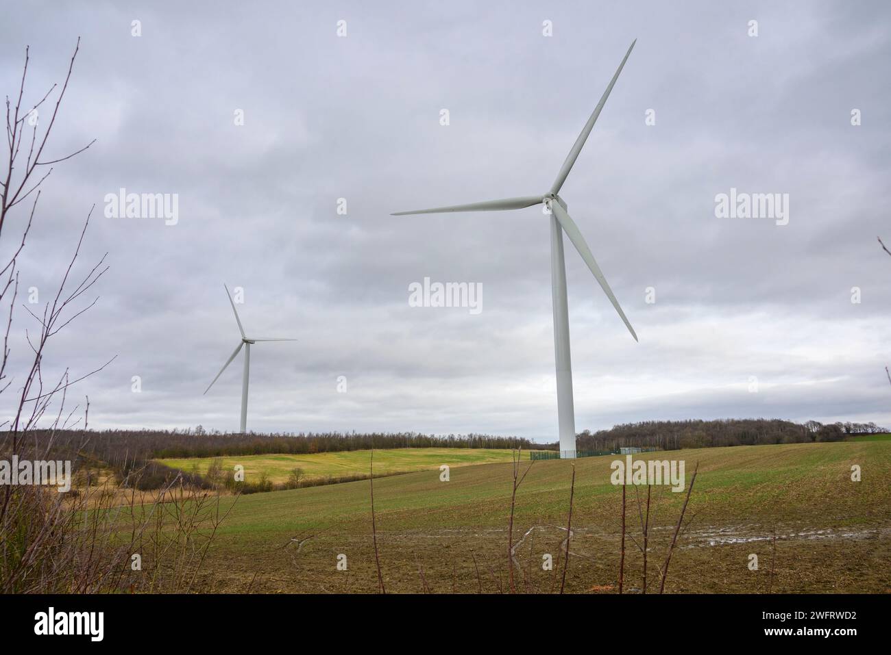 Wind turbines at Park Spring Wind Farm, Grimethorpe, South, Yorkshire ...