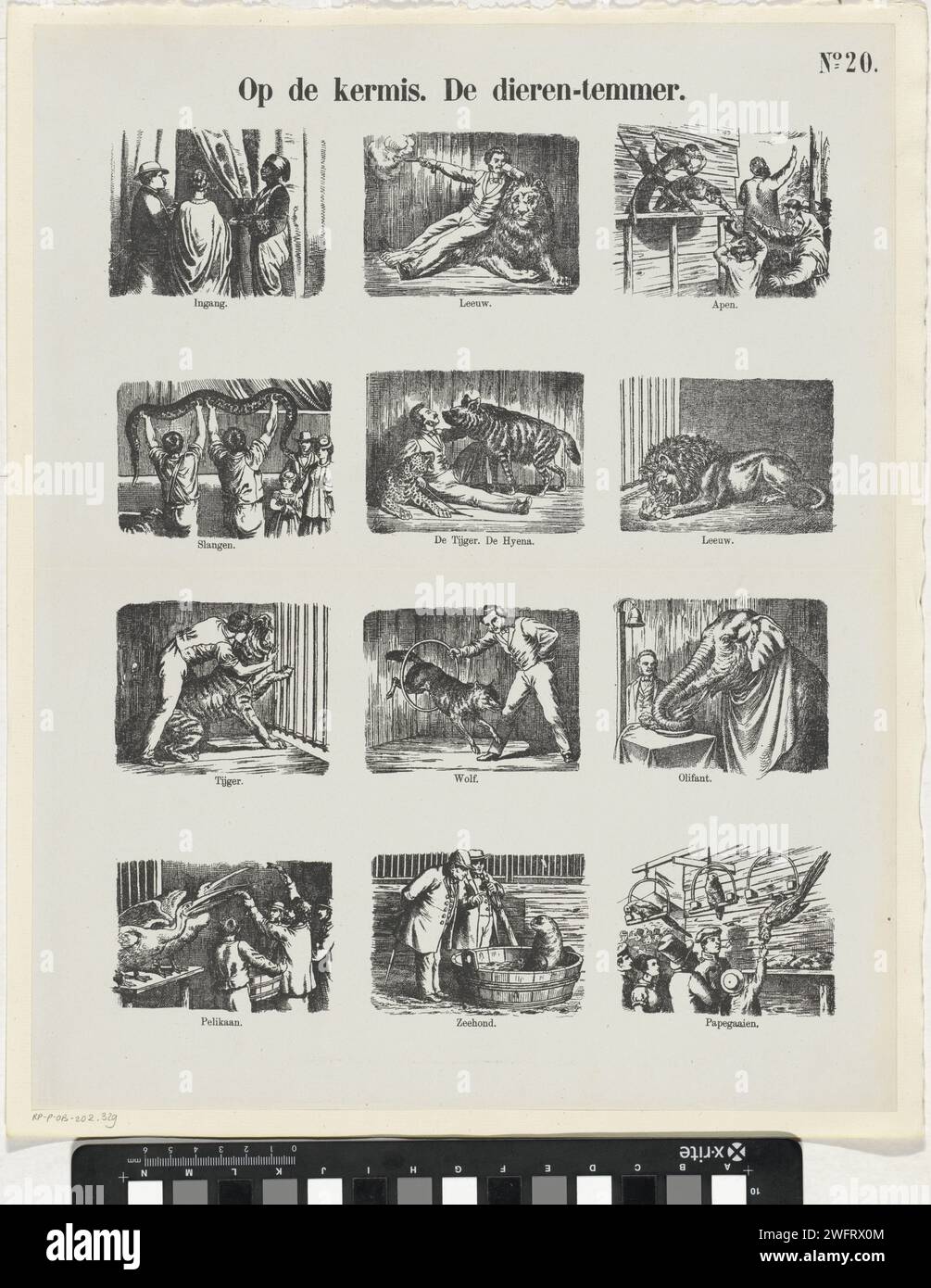 At the fair / the Dieren-Temmer, 1873 print Leaf with 12 performances ...