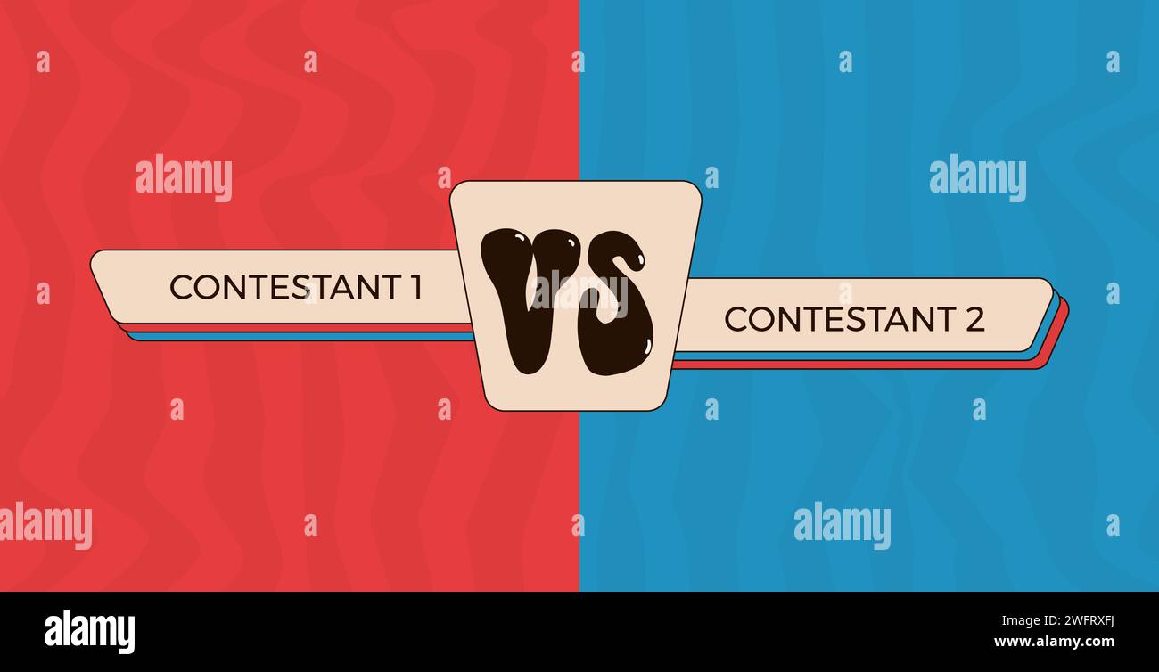 Versus comparison blank. Vs groovy retro poster. Battle cover with ...