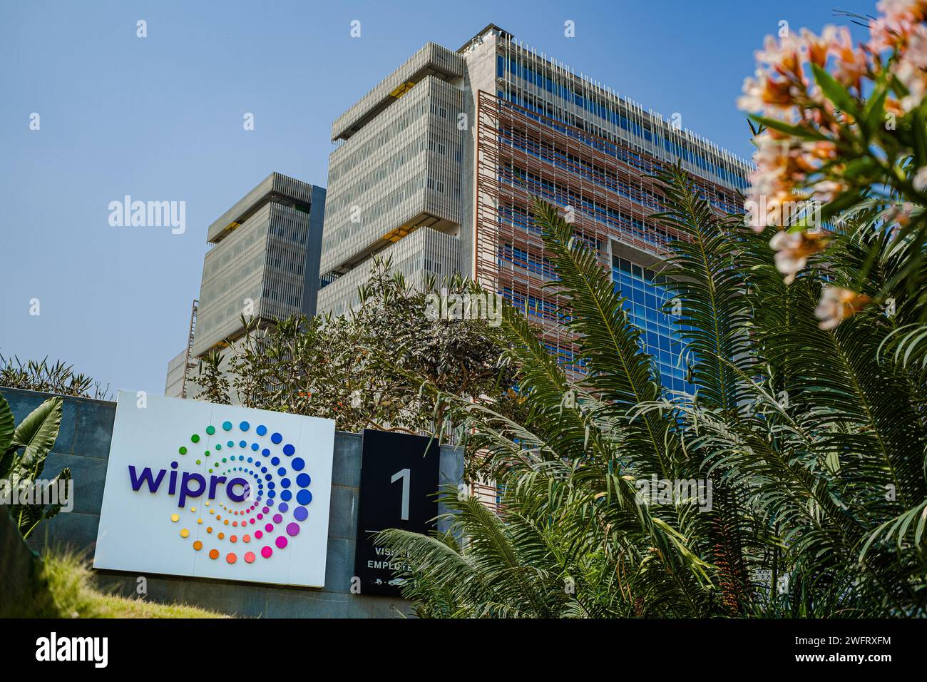 Wipro logo at their office. Wipro Ltd. is a leading technology services ...
